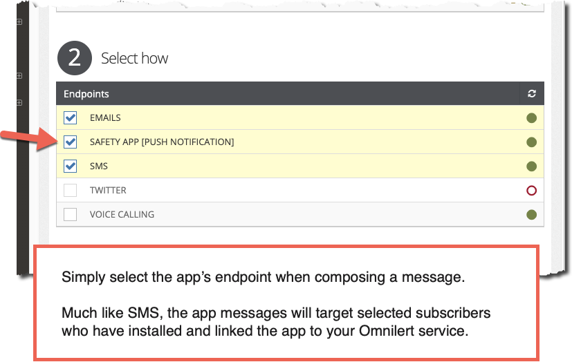 App endpoint: Sending a message – Omnilert