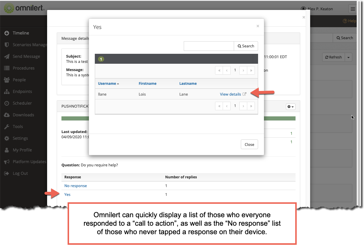 App endpoint: Sending a message – Omnilert