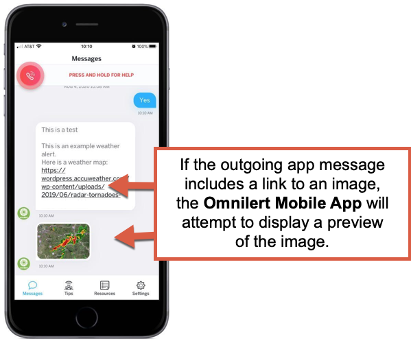 App endpoint: Sending a message – Omnilert